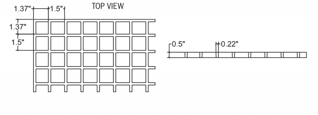 1/2" X 1 1/2" X 1 1/2" FRP Square Grid | FRP Grating Products
